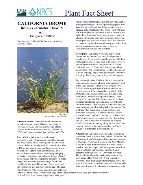 Fact Sheet - USDA Plants Database - US Department of Agriculture