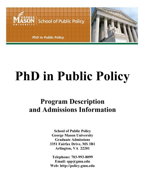 PhD Program Description and Booklet - George Mason University