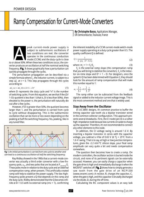 Ramp Compensation for Current-Mode Converters - Power Electronics