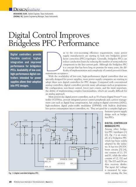 Digital Control Improves Bridgeless PFC ... - Power Electronics