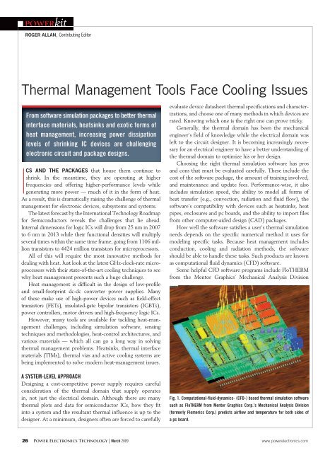 Thermal Management Tools Face Cooling Issues - Power Electronics
