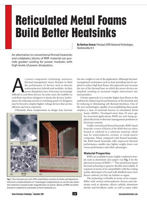 Reticulated Metal Foams Build Better Heatsinks - Power Electronics