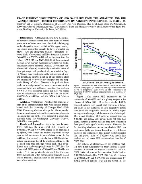 trace element geochemistry of new nakhlites from the antarctic and ...