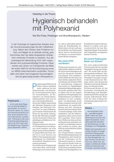 Hygienisch behandeln mit Polyhexanid - Prontomed