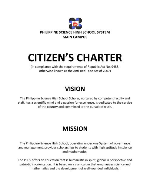 philippine science high school system - PSHS Main Campus ...