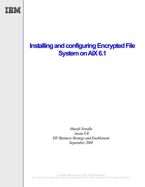 Installing And Configuring Encrypted File System On Aix 61 1936