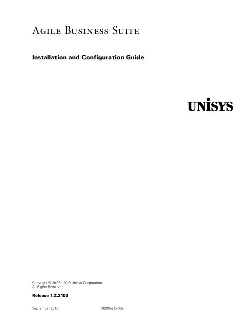Agile Business Suite Installation and Configuration Guide