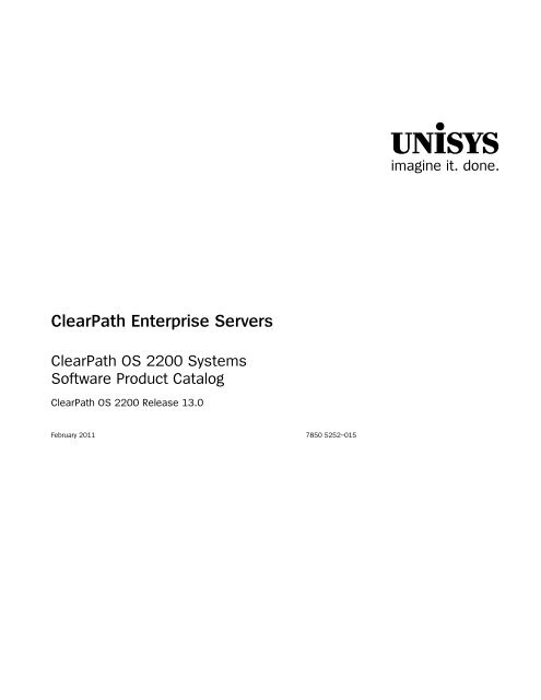 ClearPath OS 2200 Software Product Catalog - Public Support ...