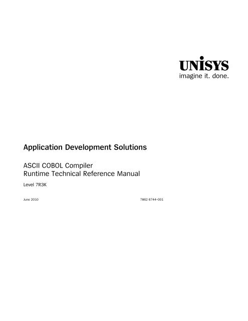 Ascii Cobol Compiler Runtime Technical Reference Manual