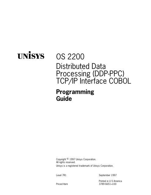 DDP-PPC TCP/IP Interface COBOL Programming Guide