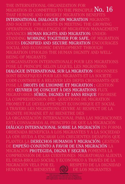 the International Organization for Migration. - IOM Publications ...