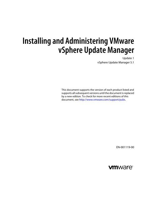 Installing and Administering VMware vSphere Update Manager ...