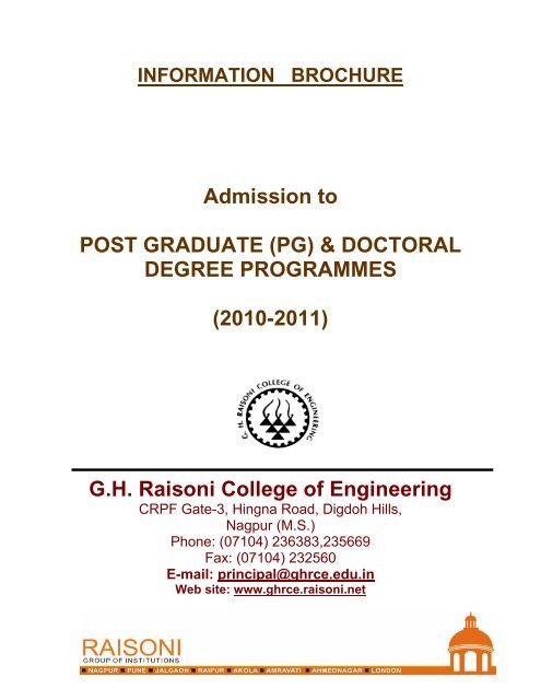 Admission to POST GRADUATE (PG) & DOCTORAL DEGREE ...