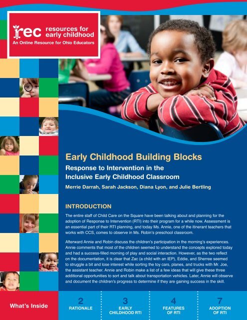 Response to Intervention in the Inclusive Early Childhood Classroom