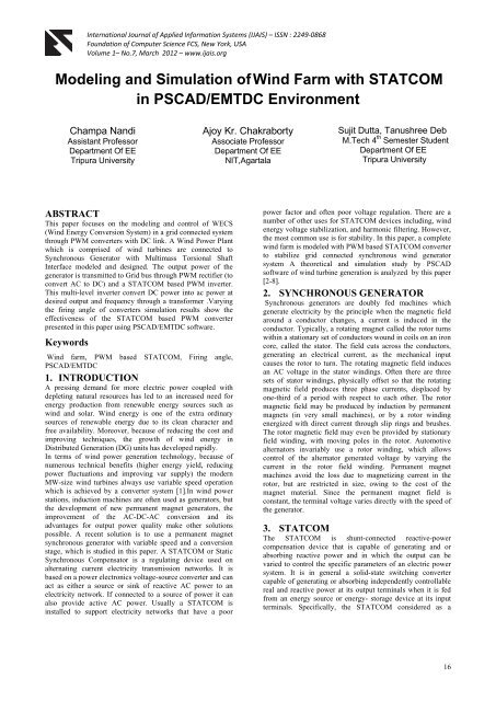 Modeling and Simulation of Wind Farm with STATCOM in PSCAD ...