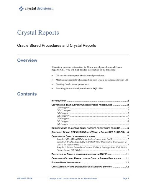 Crystal Reports
