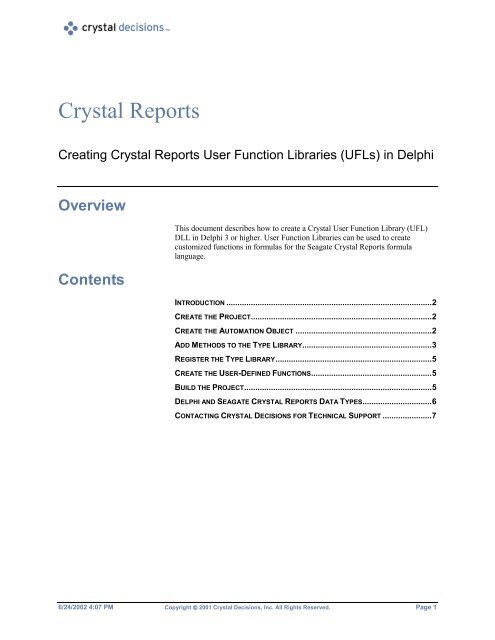 Crystal Reports - SAP Developer Network
