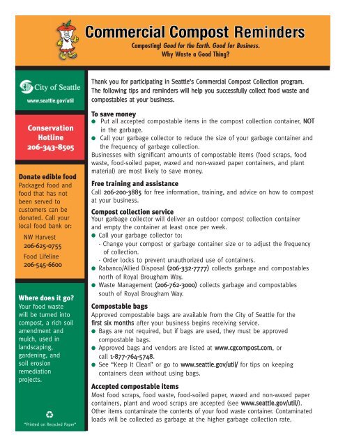 Food Waste Collection Tips & Reminders - Resource Venture