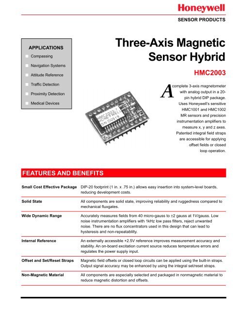 3 axis magnetic sensor module