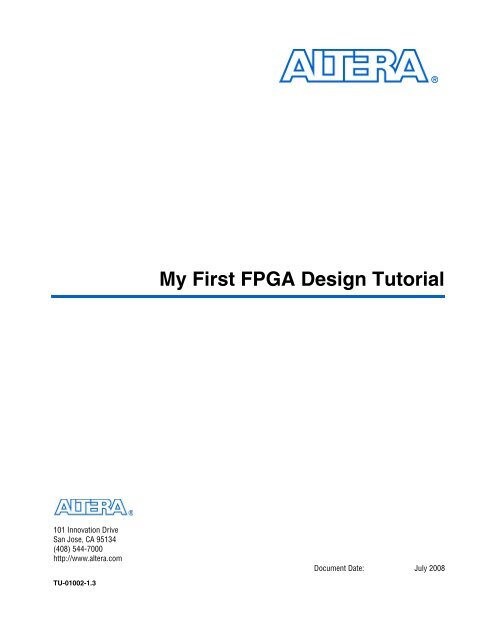 My First FPGA Tutorial - Altera