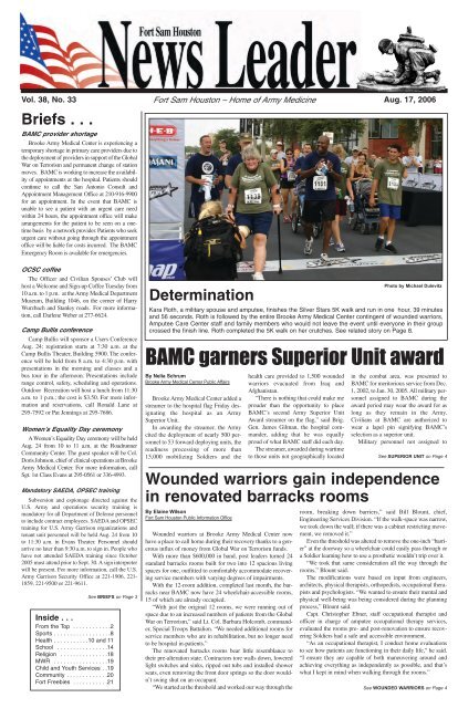 BAMC garners Superior Unit award - Fort Sam Houston - U.S. Army