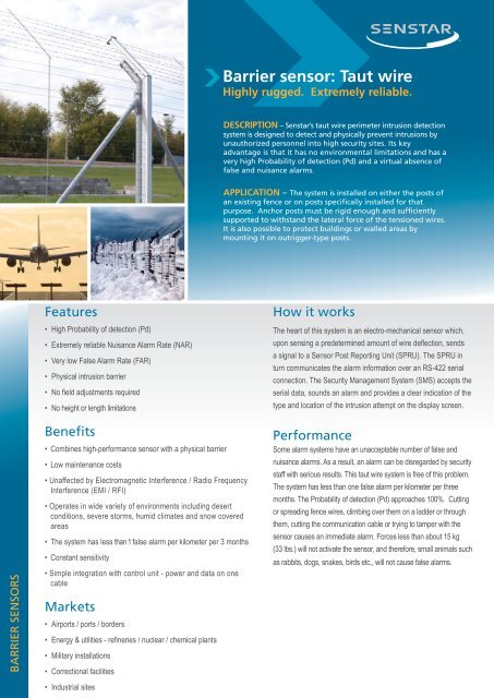 Barrier sensor: Taut wire - Senstar