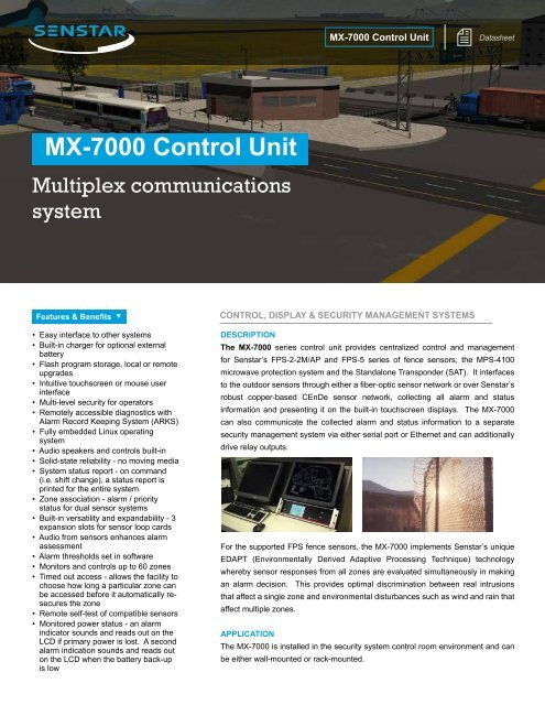 MX – 7000 – English - Senstar