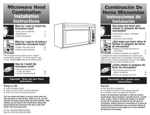 Installation Instructions Microwave Hood ... - How2Install.It