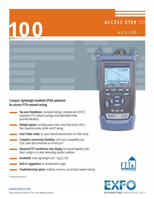 AXS-100 Access OTDR - The Fibre Optic Shop