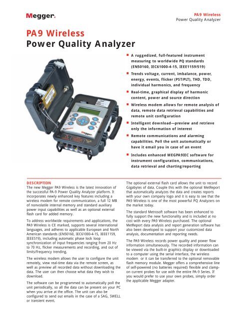 PA9 Wireless Power Quality Analyzer