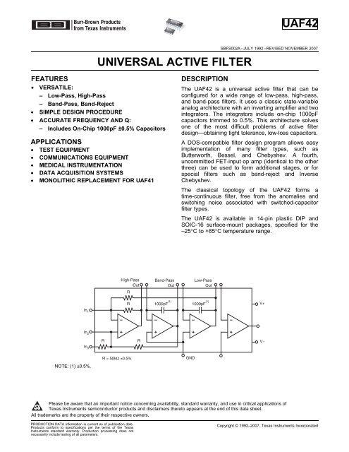 Universal Active Filter (Rev. A - Seattle University