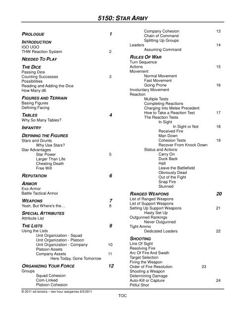 5150: STAR ARMY - Two Hour Wargames