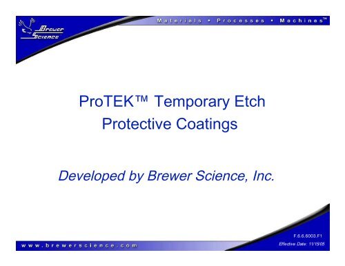 ProTEK™ Temporary Etch Protective Coatings