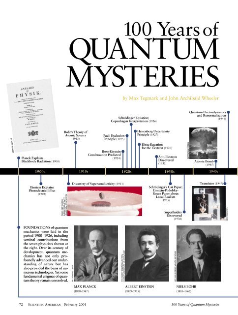 100 Years of Quantum Mysteries - MIT Kavli Institute for Astrophysics ...