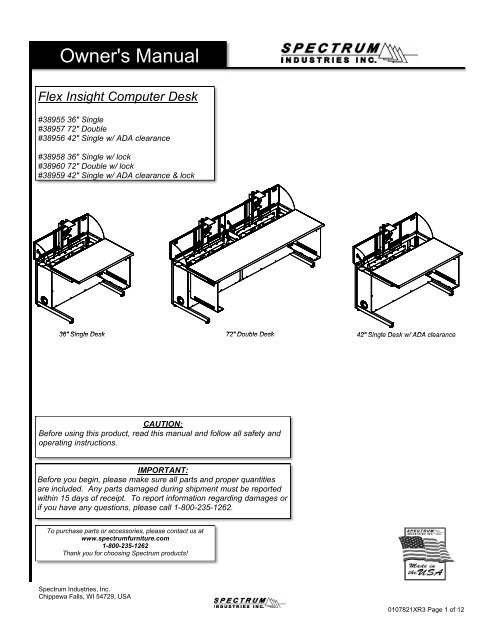 Flex Insight Desk - Spectrum Industries, Inc.