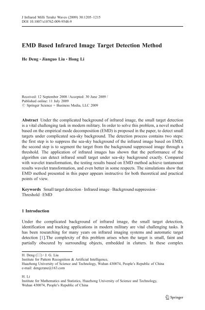 EMD Based Infrared Image Target Detection Method