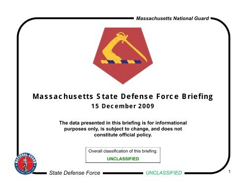 Massachusetts State Defense Force Briefing - STATES