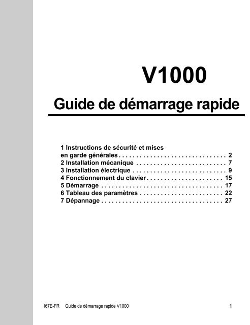 V1000 Guide demarrage rapide