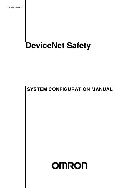 DeviceNet Safety System Configuration Manual