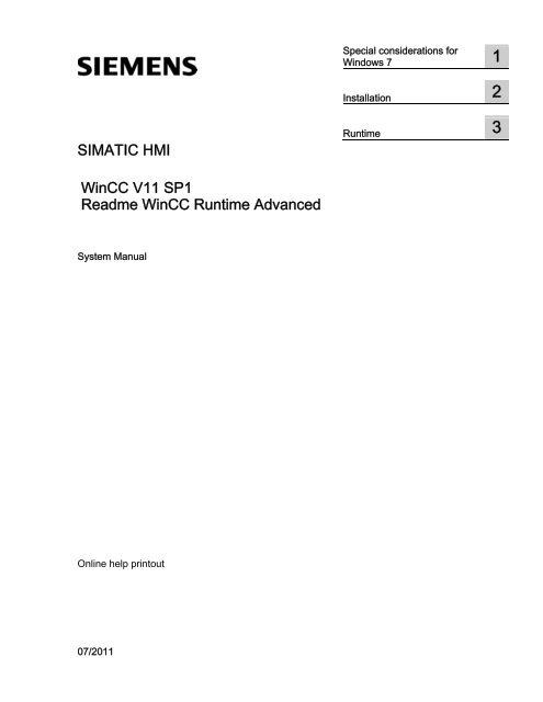 WinCC Runtime Advanced readme - Siemens Industry Online Support