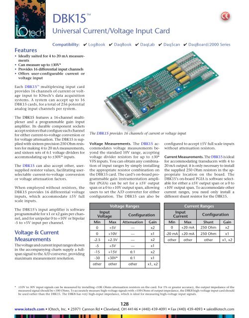 Universal Current/Voltage Input Card