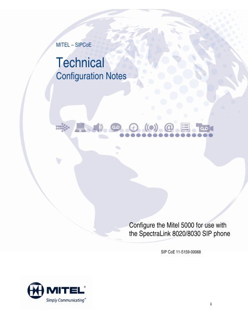 SpectraLink 8020/8030 Interop Guide for Mitel 5000 - Polycom
