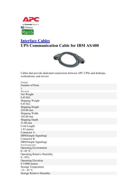 Interface Cables UPS Communication Cable for IBM AS/400