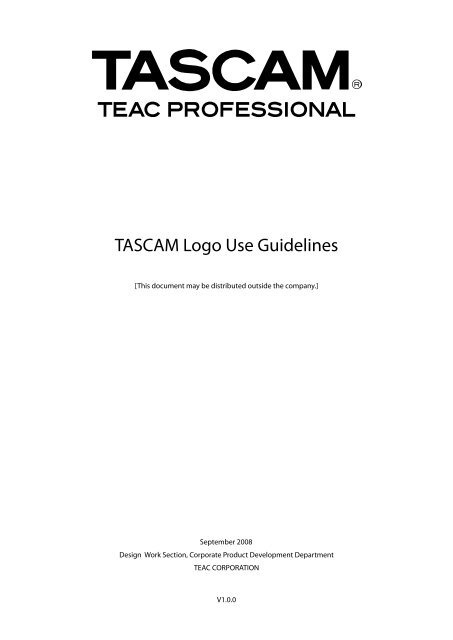 TASCAM Logo Use Guidelines