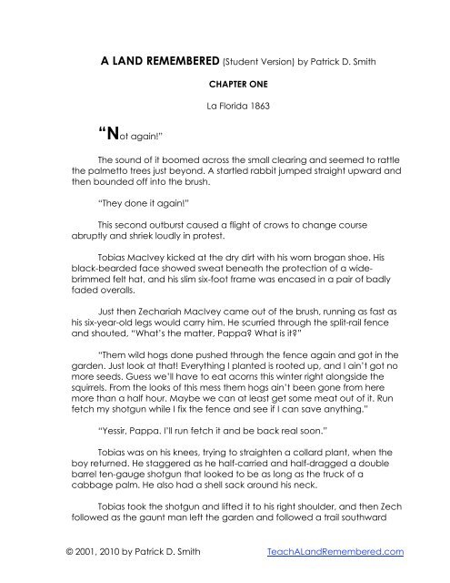 A Land Remembered Chapter 1