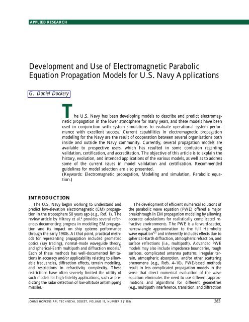 Development And Use Of Electromagnetic Parabolic Equation