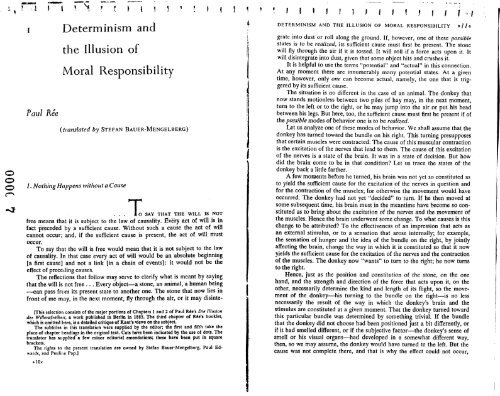 Paul Rée, "Determinism and the Illusion of Moral ... - Ted Sider