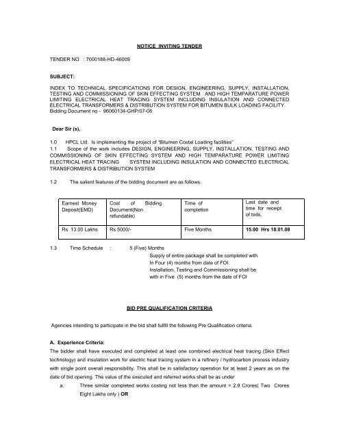 notice inviting tender tender no : 7000188-hd-46009 subject: index ...