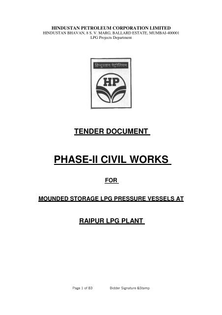 Tender document- civil Raipur.pdf - Hindustan Petroleum ...