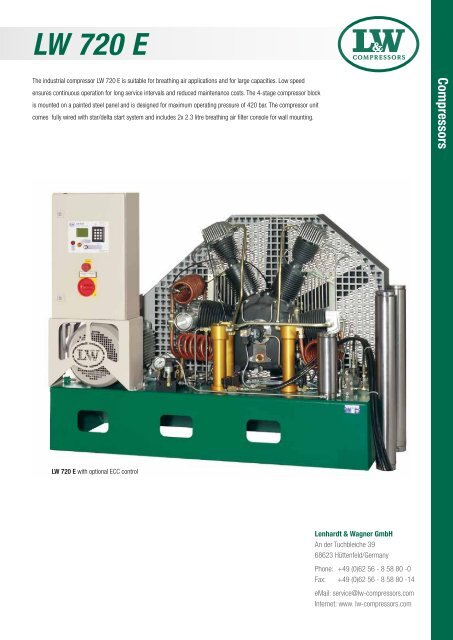 Technical Data LW 720 E - L&W Compressors + Systems